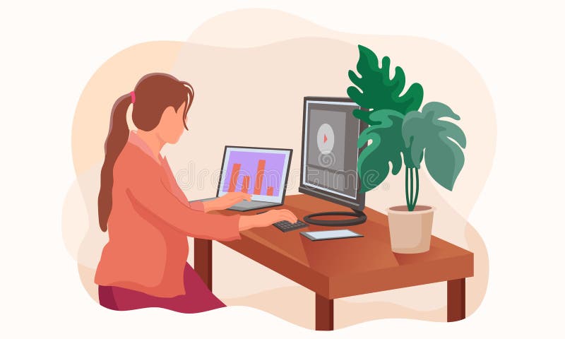 Girl Operating Stock Illustrations – 357 Girl Operating Stock ...