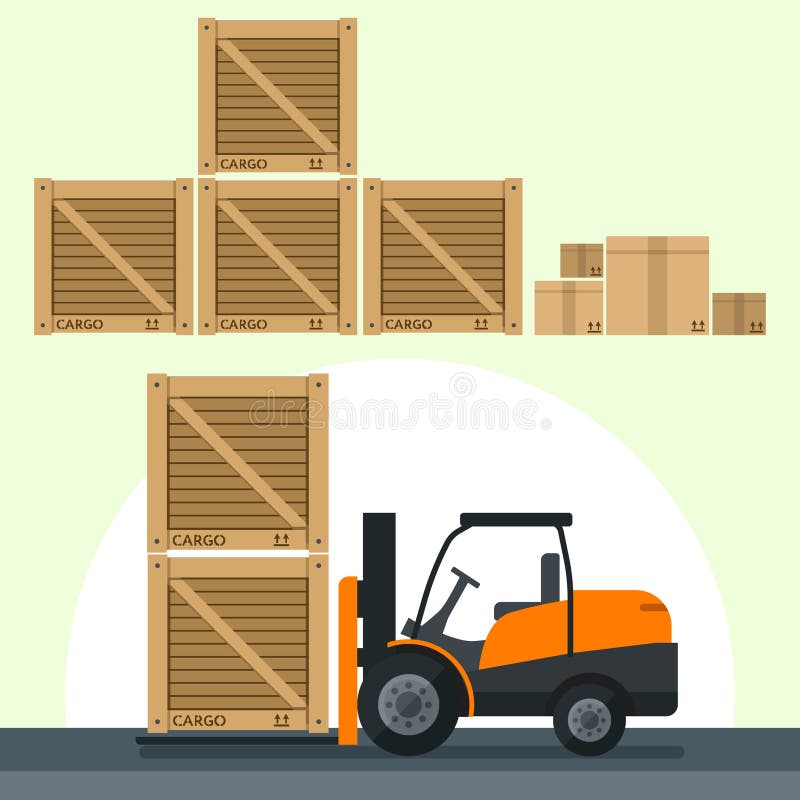 Loading Boxes with Goods into Different Types of Cargo Transport. Cargo ...