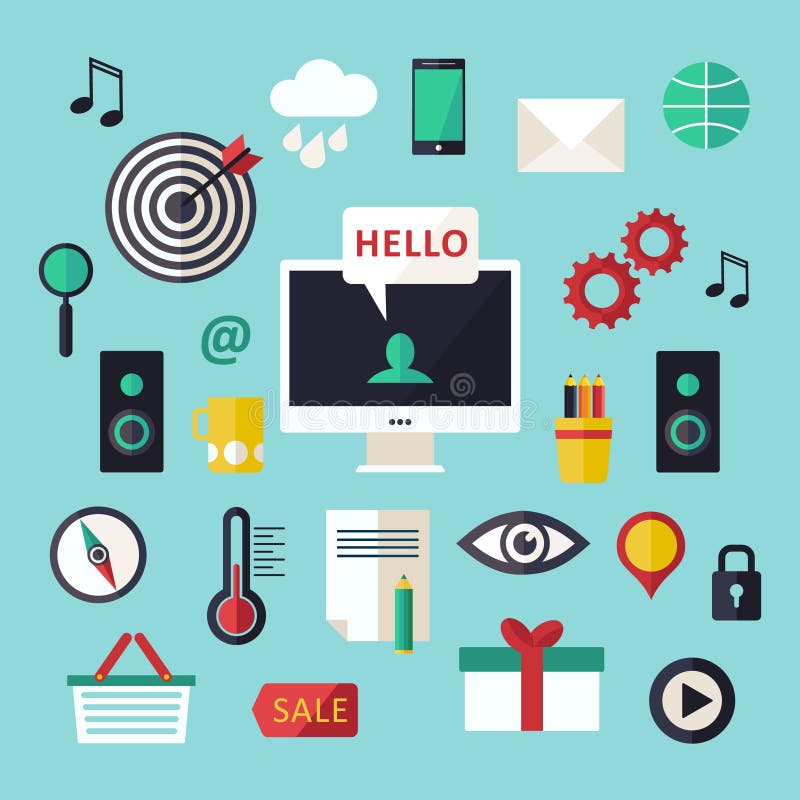 Flat Vector Infographics Set for Web Business Applications Stock Vector ...