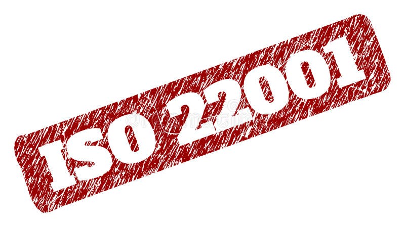 ISO 22001 Red Rounded Rough Rectangle Stamp Seal with Corroded Textures Stock Vector ...