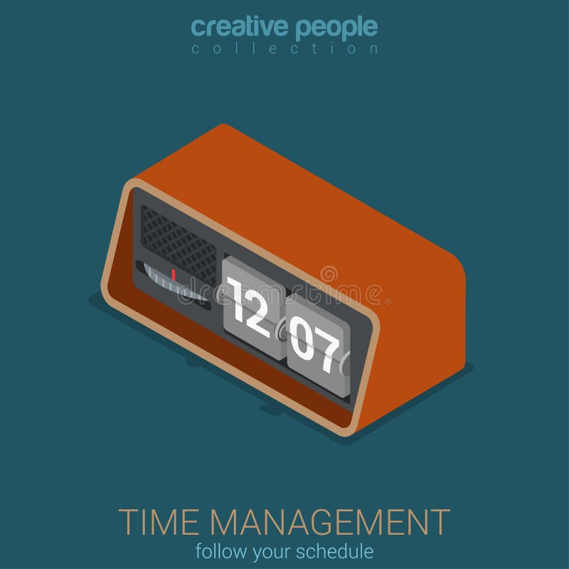 Time Management Manager Businessman Flat 3d Vector Isometric Stock ...