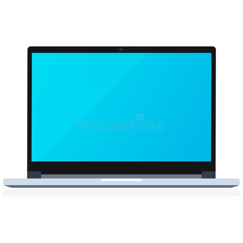 Flat Vector Laptop Notebook Illustration in Front View Stock Vector ...