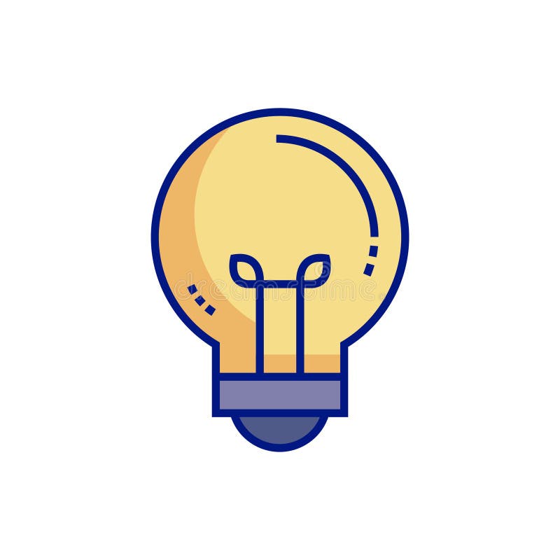 Flat Vector Light Bulb Symbol for Creativity and Ideas in Education ...