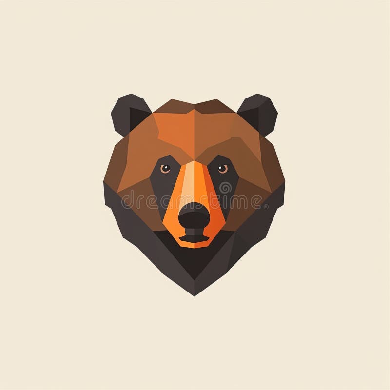 Flat Vector Logo of Bear. Generative AI Stock Illustration ...