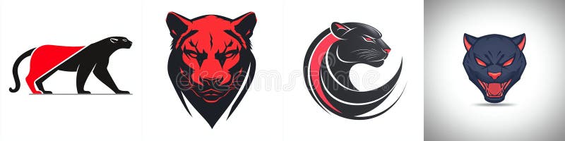 Flat Vector Logo Design Featuring a Panther in Simple and Modern Style ...
