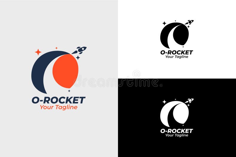 Modern Rocket Logo and Letter O. Simple Flying Rocket with Speed ...