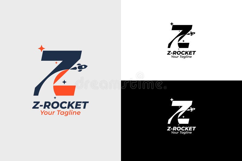 Modern Rocket Logo and Letter a. Simple Flying Rocket with Speed ...