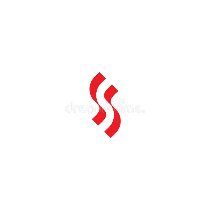 Red S Letter Flag Logo Icon Design with Simple Style Stock Vector ...