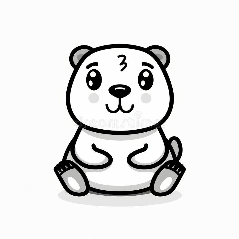 Cute Woodchuck Vector Logo Design Isolated in Black and White Stock ...