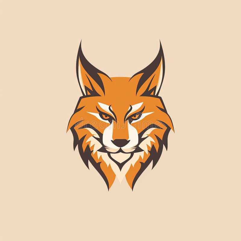 Flat Vector Logo of Lynx. Generative AI Stock Illustration - Illustration of abstract, icon ...