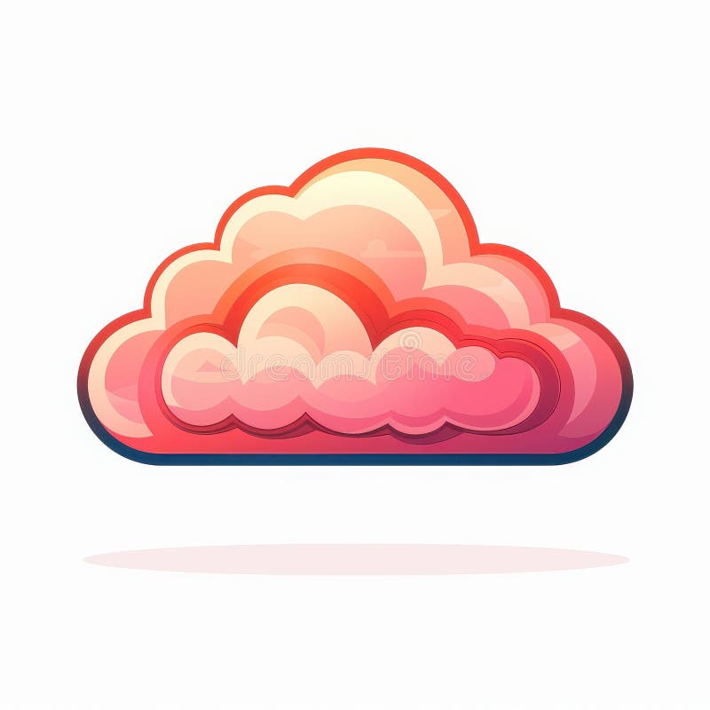 Flat Vector Logo of a Stylized Cloud in Modern Graphic Design Stock ...