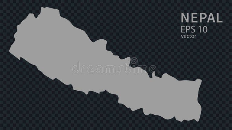 Flat Vector Map of Nepal with Borders, Isolated on Background Flat ...
