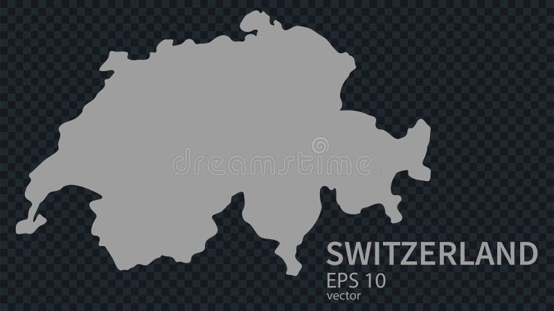 Flat Vector Map of Switzerland with Borders, Isolated on Background ...