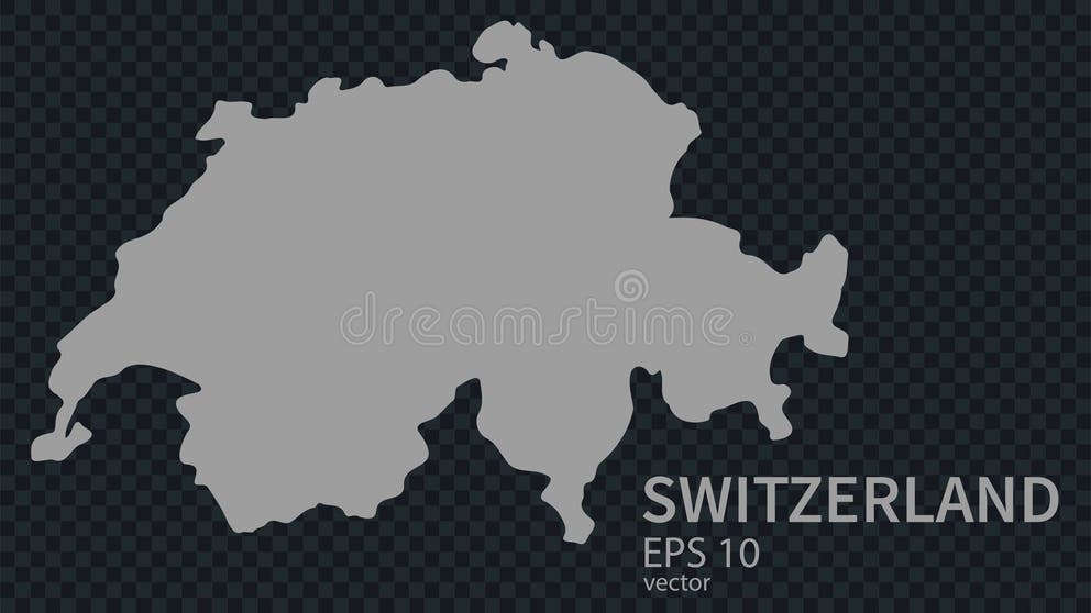 Flat Vector Map of Switzerland with Borders, Isolated on Background ...