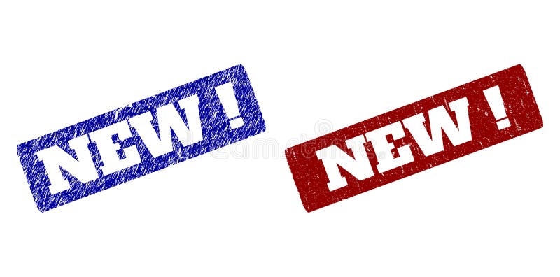 NEW! Red and Blue Rounded Rectangle Stamps with Distress Textures Stock ...