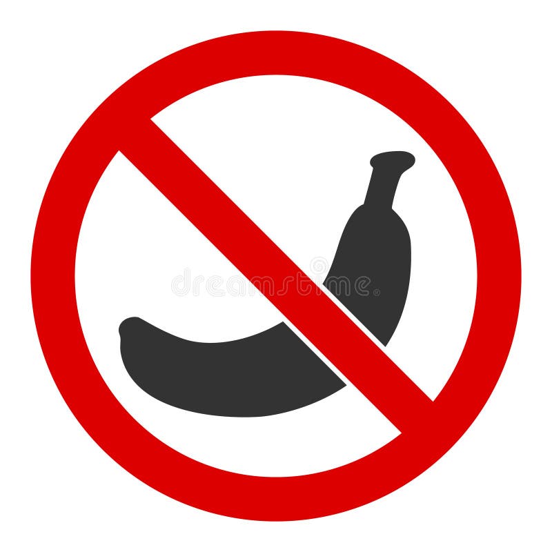 Prohibition Sign With Banana Stock Illustration - Illustration of ...