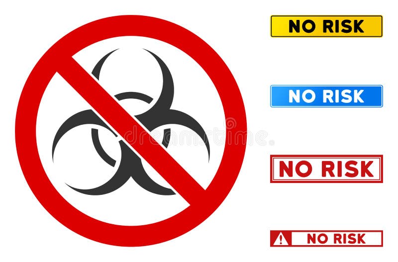 Flat Vector No Biohazard Sign with Words in Rectangle Frames Stock ...