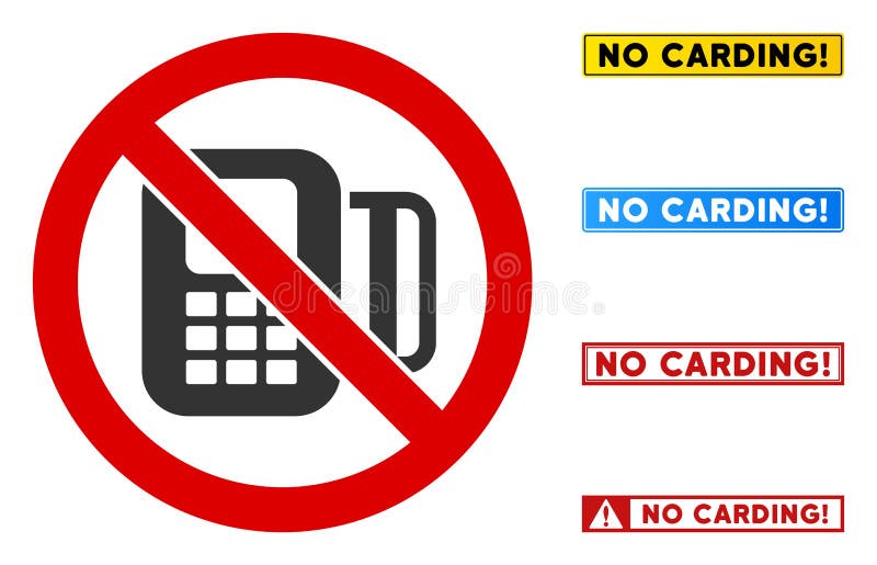 Flat Vector No Card Processor Sign with Texts in Rectangular Frames ...