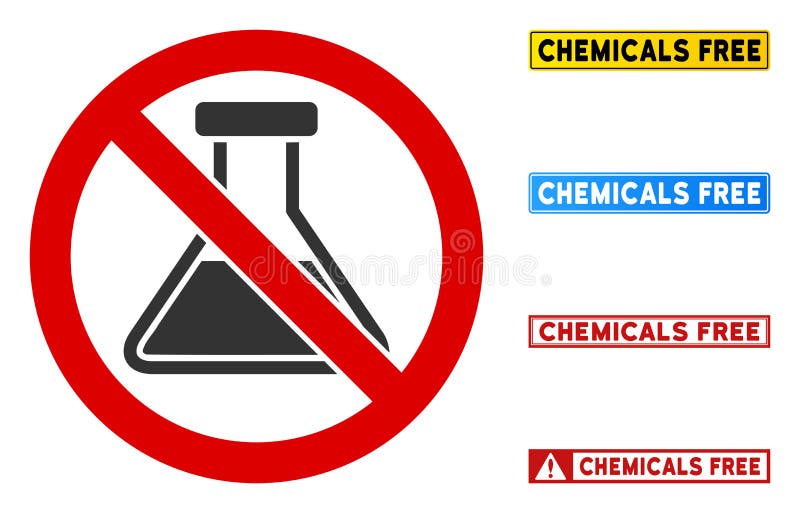 Flat Vector No Chemicals Sign with Messages in Rectangle Frames Stock ...