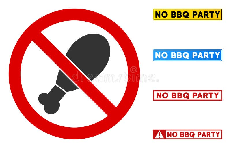 Flat Vector No Chicken Leg Sign with Badges in Rectangular Frames Stock ...