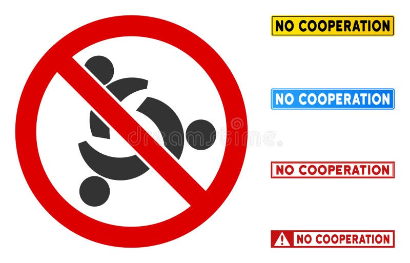 Flat Vector No Cooperation Sign with Messages in Rectangle Frames Stock ...