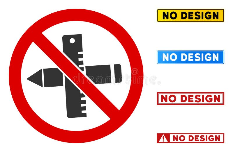 Flat Vector No Drawing Tools Sign with Words in Rectangle Frames Stock ...