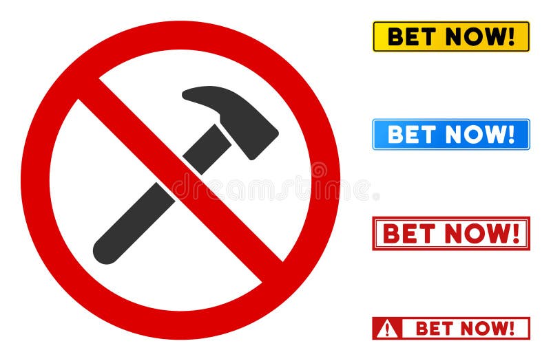 Flat Vector No Hammer Sign with Messages in Rectangular Frames Stock ...