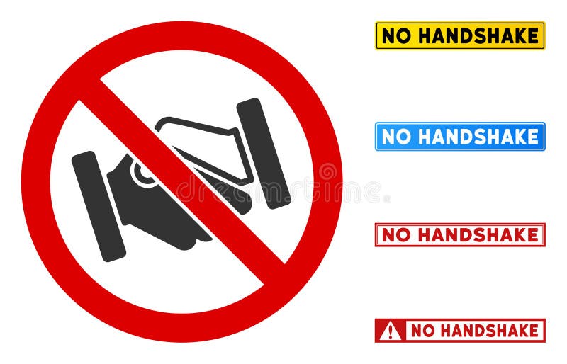Flat Vector No Handshake Sign with Messages in Rectangular Frames Stock ...