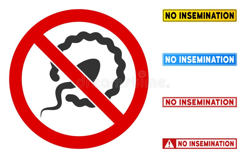 Flat Vector No Insemination Sign with Titles in Rectangular Frames ...