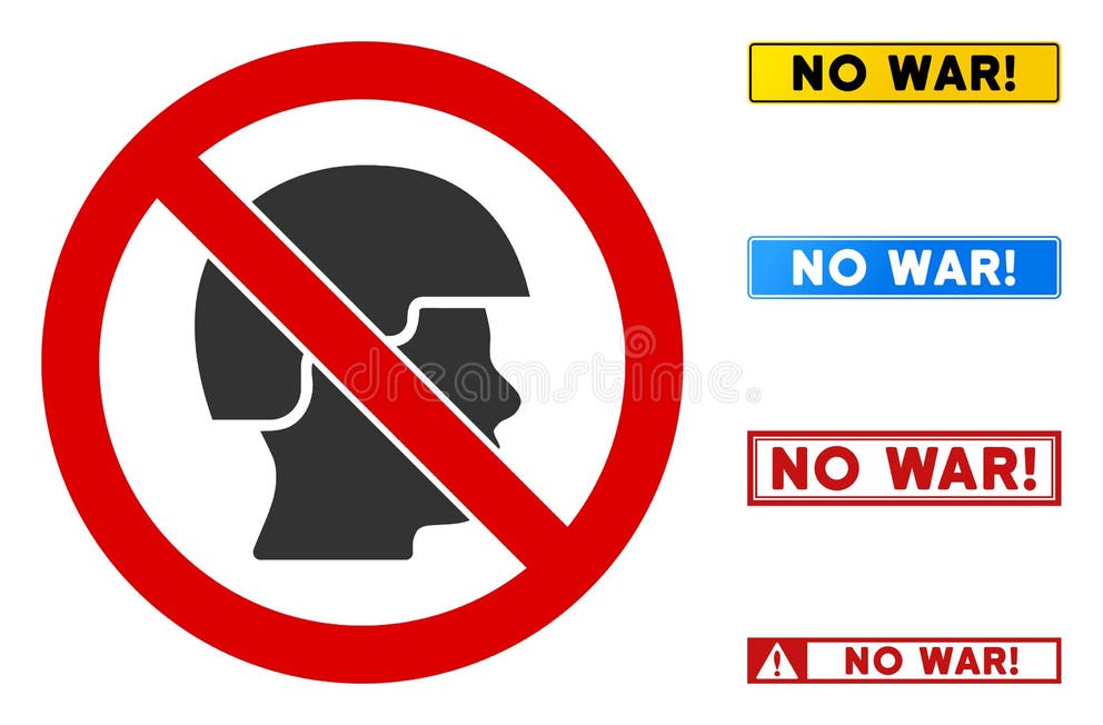 Flat Vector No Military Sign with Messages in Rectangle Frames Stock ...