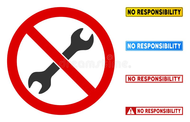 Flat Vector No Repair Tools Sign with Messages in Rectangular Frames ...