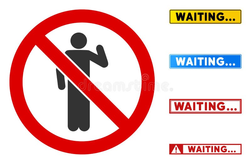 Flat Vector No Standing Person Sign with Badges in Rectangle Frames ...