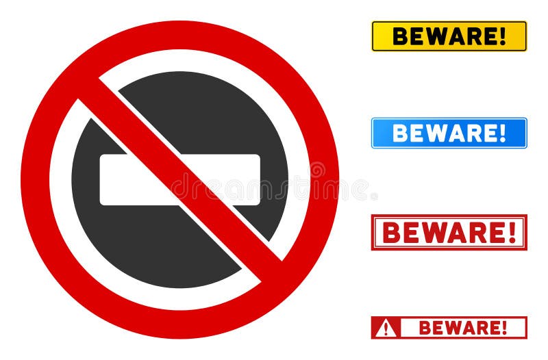 Flat Vector No Stop Sign with Messages in Rectangle Frames Stock Vector ...