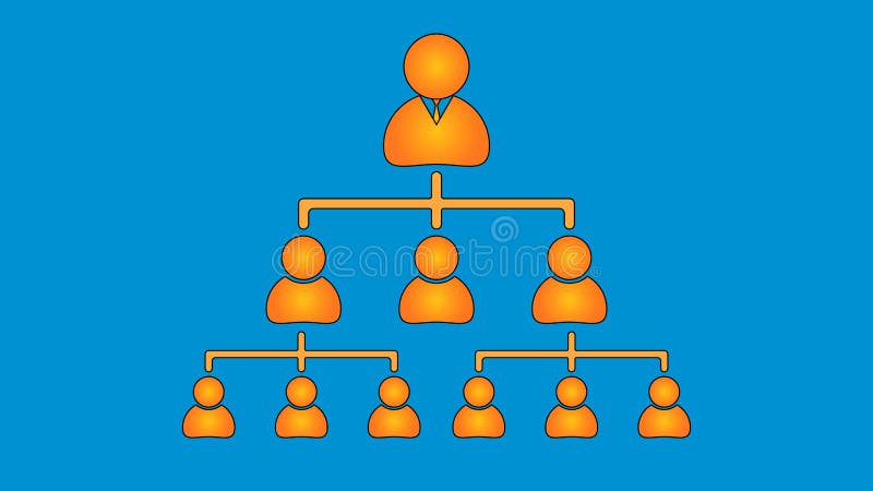 Orange on Blue, Organisation Structure Chart Stock Vector ...