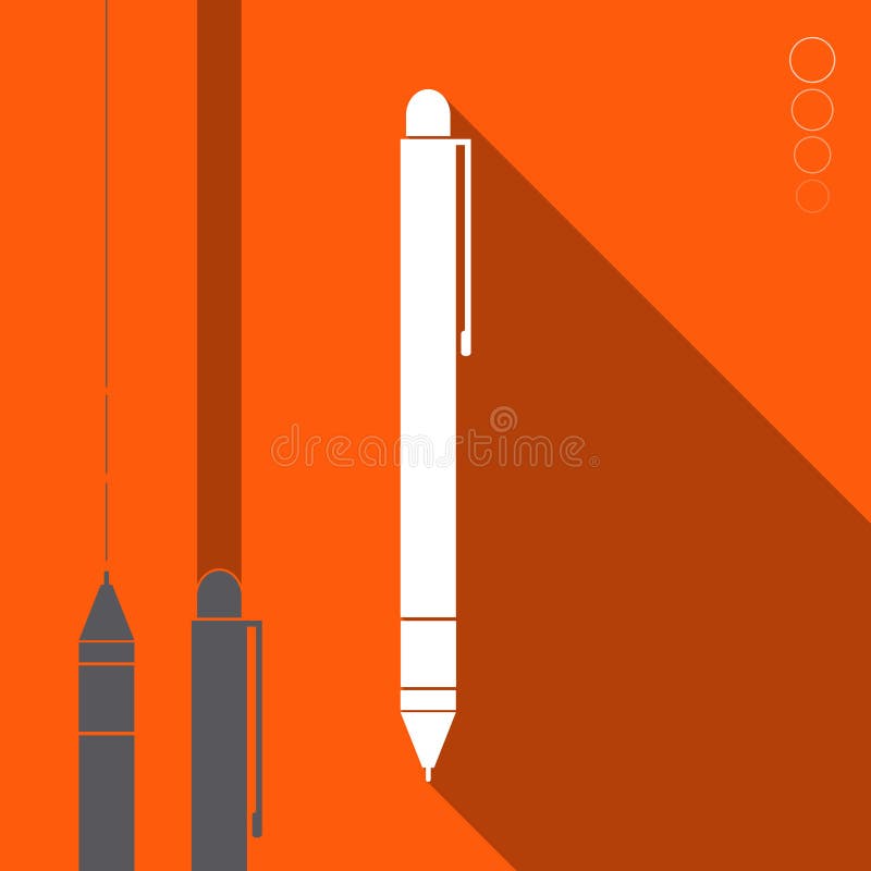 Flat vector pen DESIGN stock vector. Illustration of instrument - 46132103