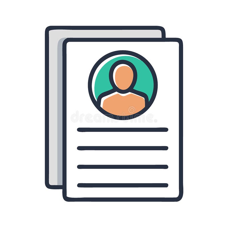 Personal Profile Data Info File Vector Icon or Employee Credential ...