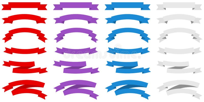 Flat Vector Ribbon Banners. Color Ribbon Set Stock Vector ...