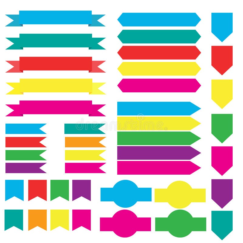 Blank empty ribbon set stock illustration. Illustration of band - 119444022