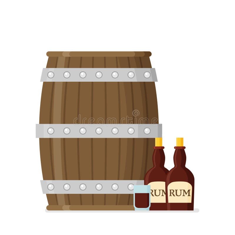 Flat vector rum set stock vector. Illustration of design - 185636836