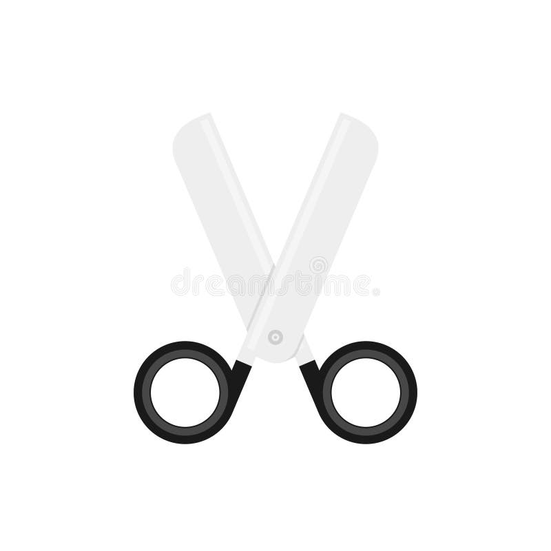 Flat Vector Scissor Icon Illustration. Open Cut Scissors Design Stock ...