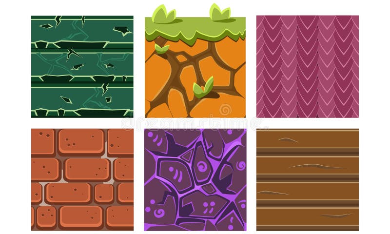 Textures for Games Platform, Set of Vector Stock Vector - Illustration ...
