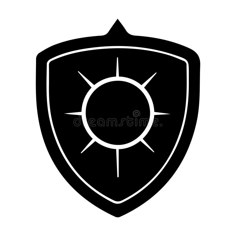 A Flat Vector Silhouette Icons of Unique Shield. Stock Image - Image of ...