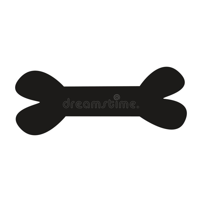 Flat Vector Silhouette Illustration of Bone Stock Vector - Illustration ...