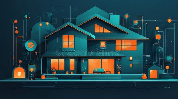 Flat Vector of Smart Home Ecosystem with Connected Devices and Data ...