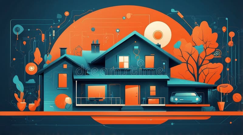 Flat Vector of Smart Home Ecosystem with Connected Devices and Data ...