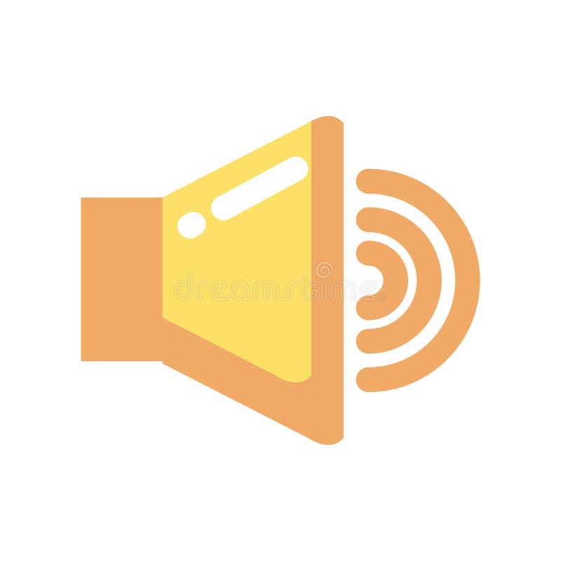 Flat Vector Speaker Icon Representing Audio Volume Control Stock Illustration - Illustration of ...