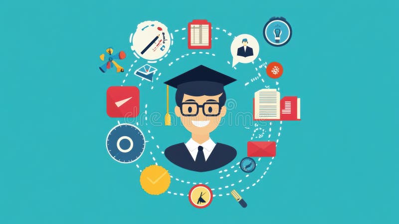 Graduate Success: Skills & Resources Stock Illustration - Illustration ...