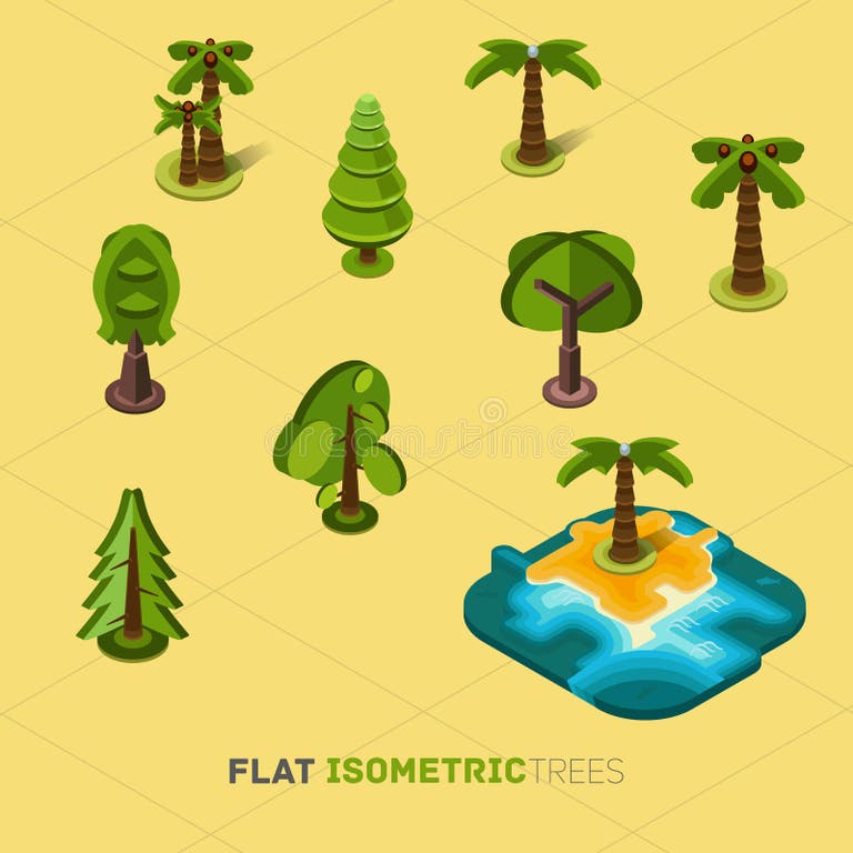 Trees Isometric Vector Concept Stock Illustrations – 3,550 Trees ...
