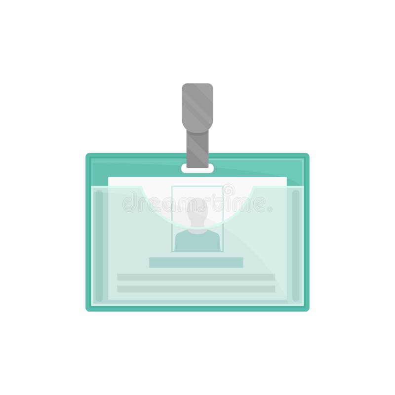 Rectangular Plastic ID Card Holder with Place for Photo and Text. Badge ...