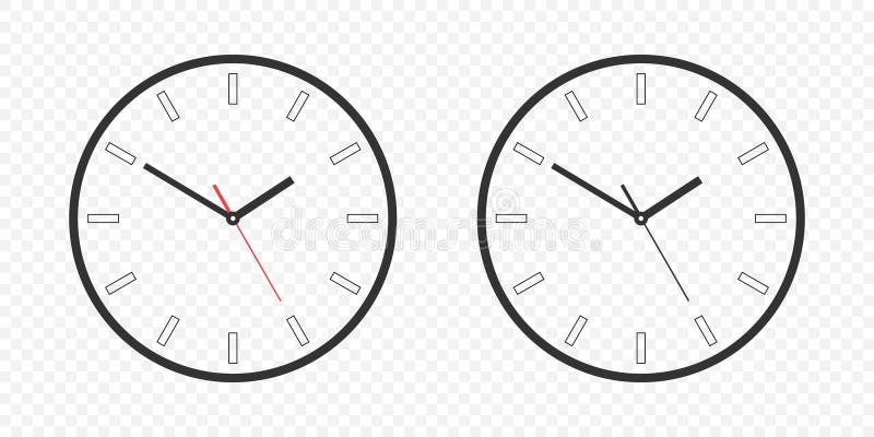 Flat Vector Wall Office Clock Face Set. Clock Dial and Clock Hands ...